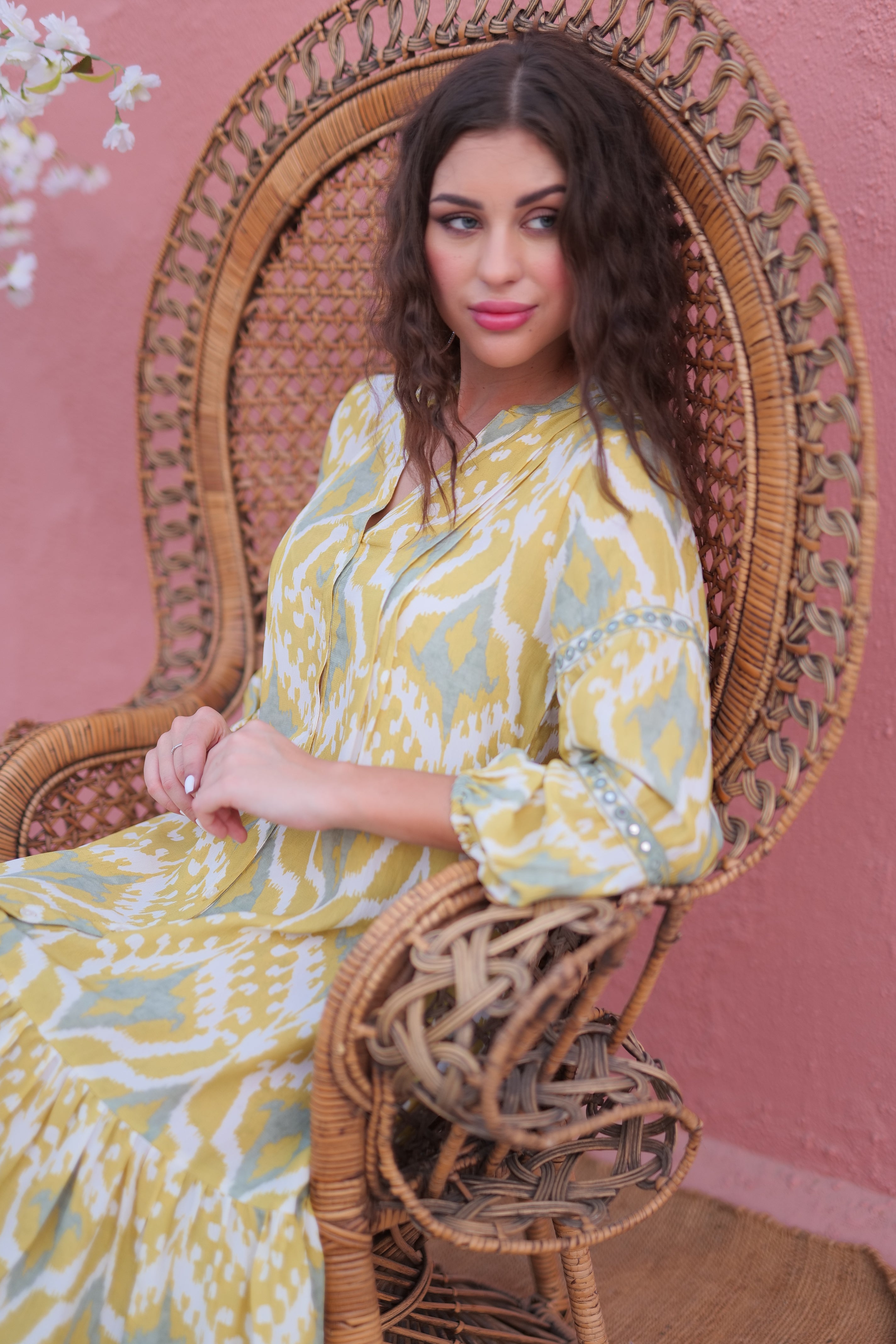 AYNA SMOCK DRESS - YELLOW/ GREY – THAT'S MY GAL